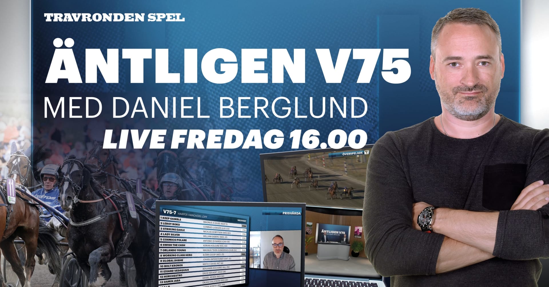 Äntligen V75 – med Daniel Berglund Åby 28/9 · Senaste nyheterna om trav · Travronden